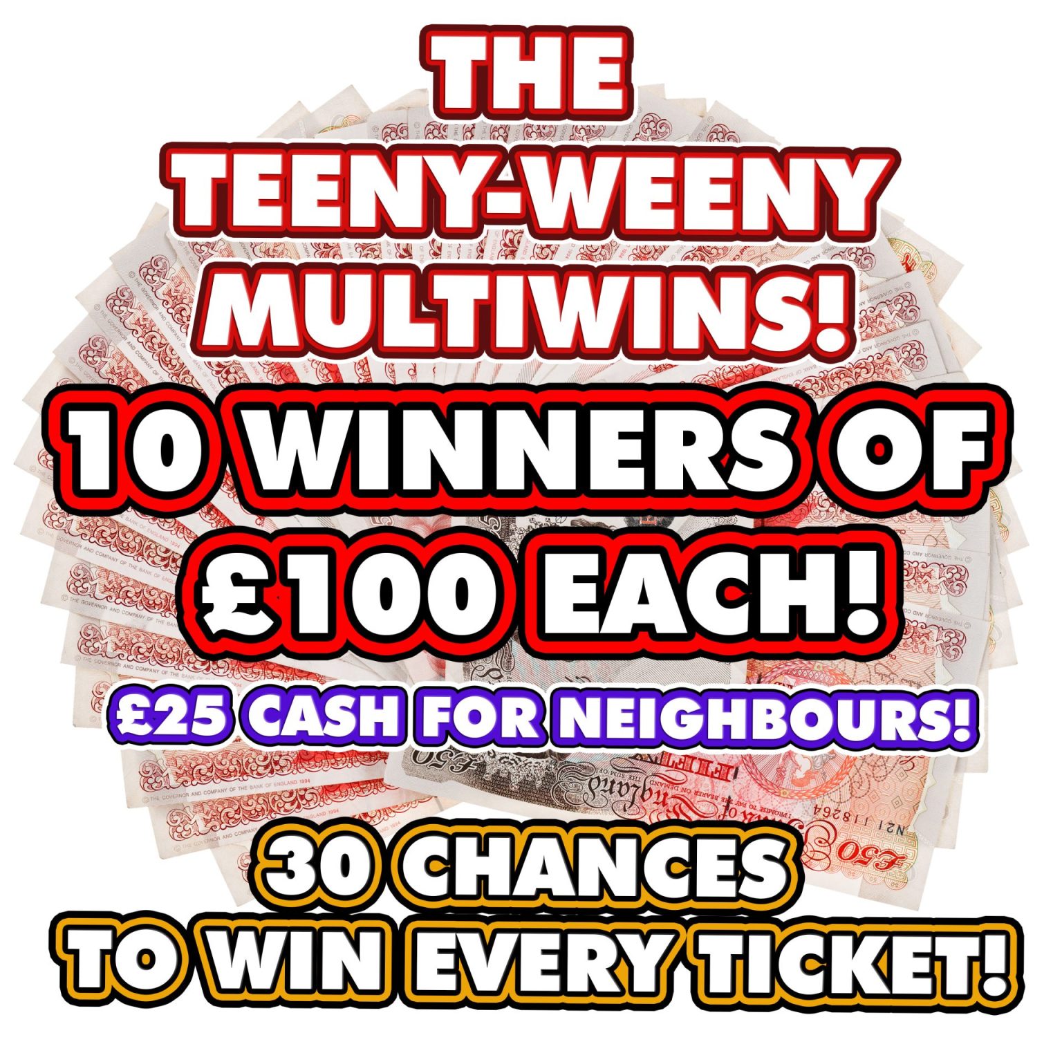 10 WINNERS OF £100 CASH + NEIGHBOURS! 10 TICKETS MAX PER PERSON ...