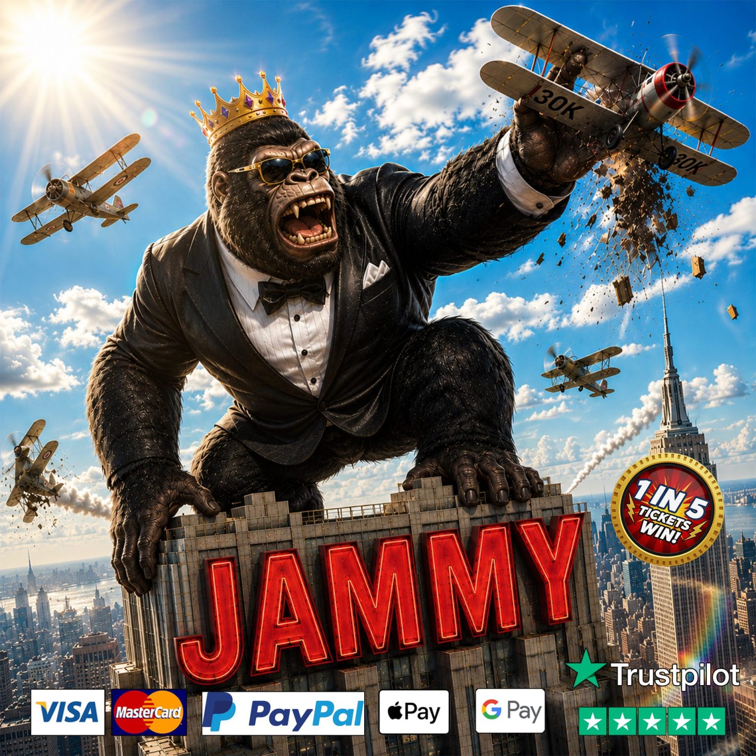 KONGS £400K RAMPAGE! – JAMMY – The Original Prize Competition Site